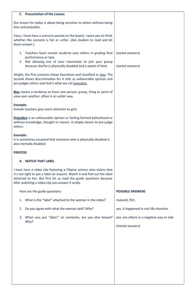 DETAILED LESSON PLAN IN ENGLISH GRADE 10 | DOC | Debated Sensitive ...