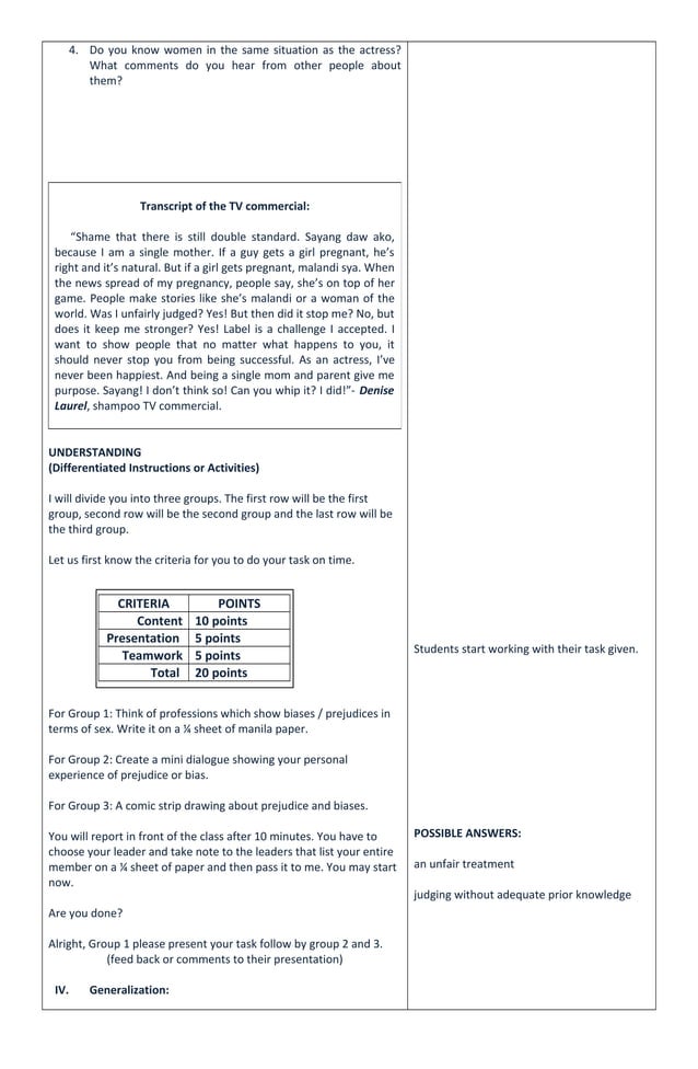 DETAILED LESSON PLAN IN ENGLISH GRADE 10 | DOC | Debated Sensitive ...
