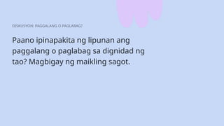 Lesson plan_ Grade 10 ESP Nakapagpapaliwanag ng kahulugan ng dignidad ...