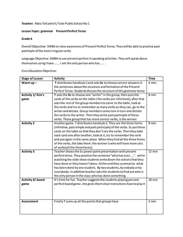 Lesson plan grammar | PDF