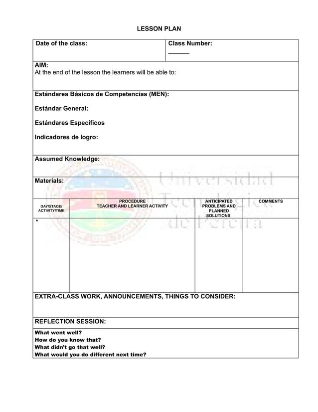 Lesson plan (guided teaching practicum) | PDF