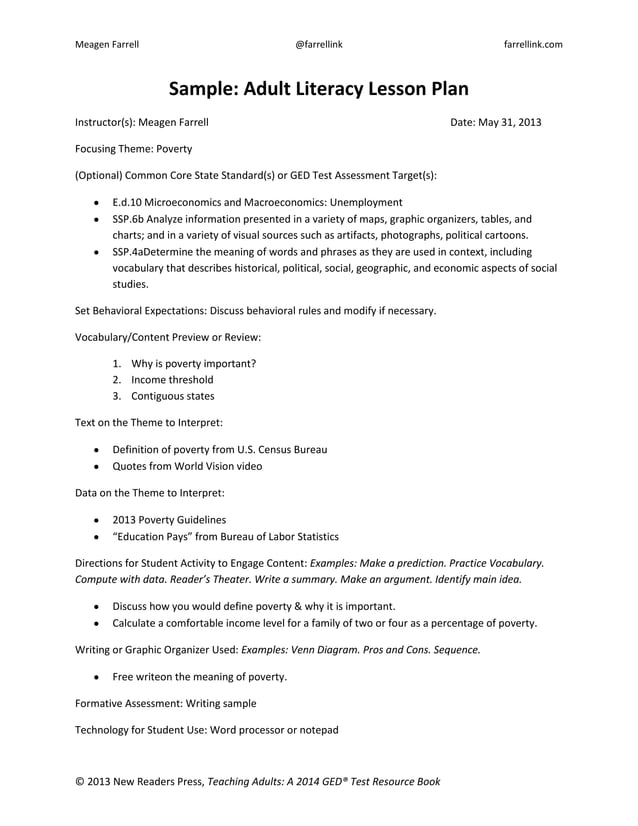 Lesson Plan Handout and Template: Education Pays | PDF