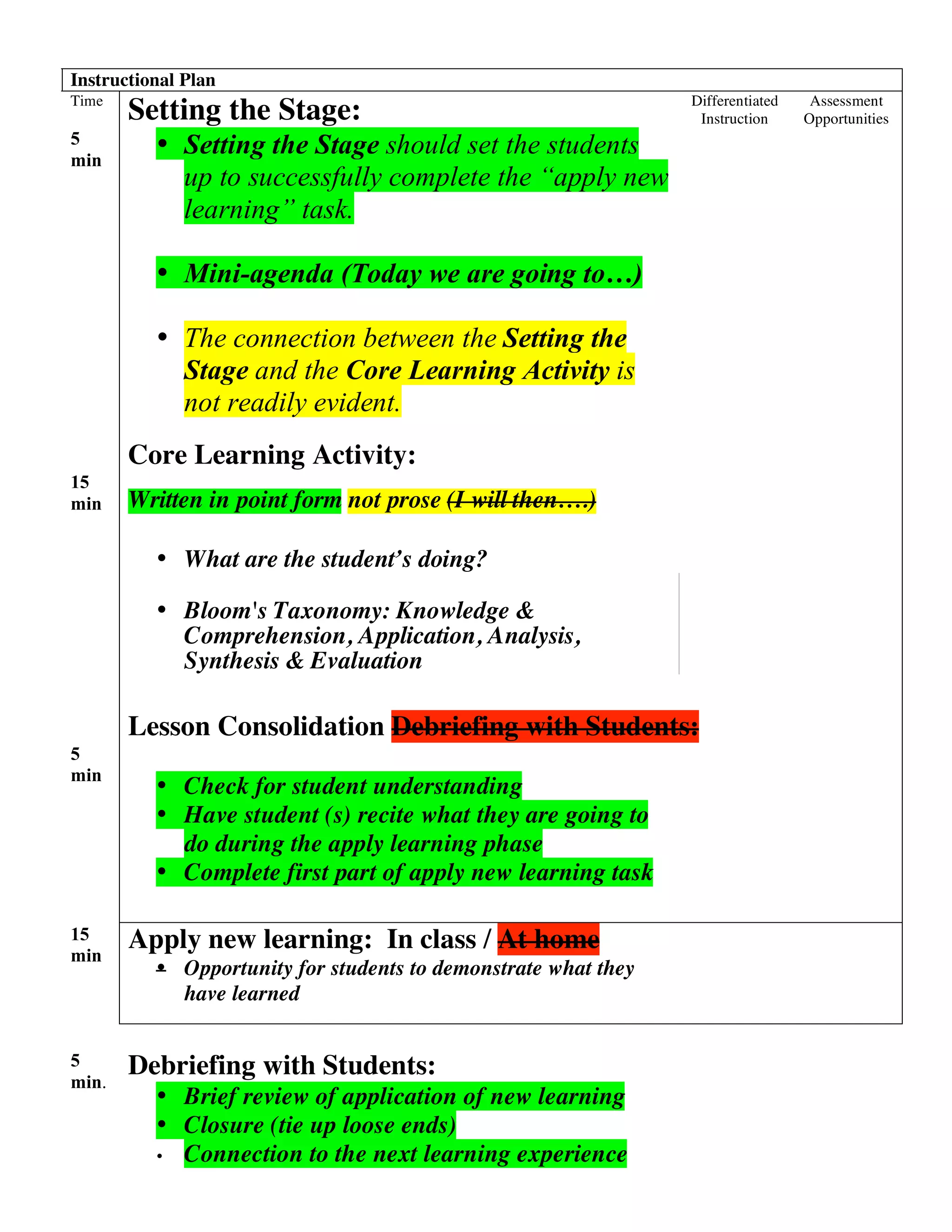 Lesson plan helpful hints | PDF