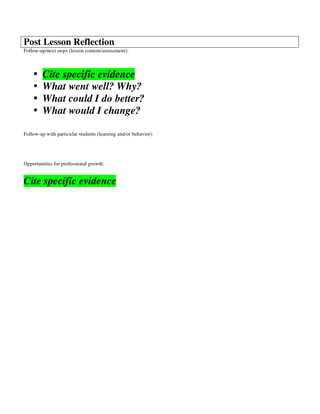 Lesson plan helpful hints | PDF | Educational Assessment | Education