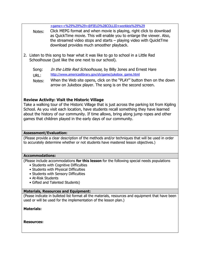 Lessonplan history | DOCX