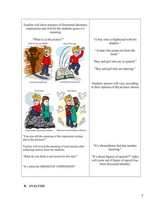 Lesson plan idiomatic expression by Rosalie Capillo | DOC