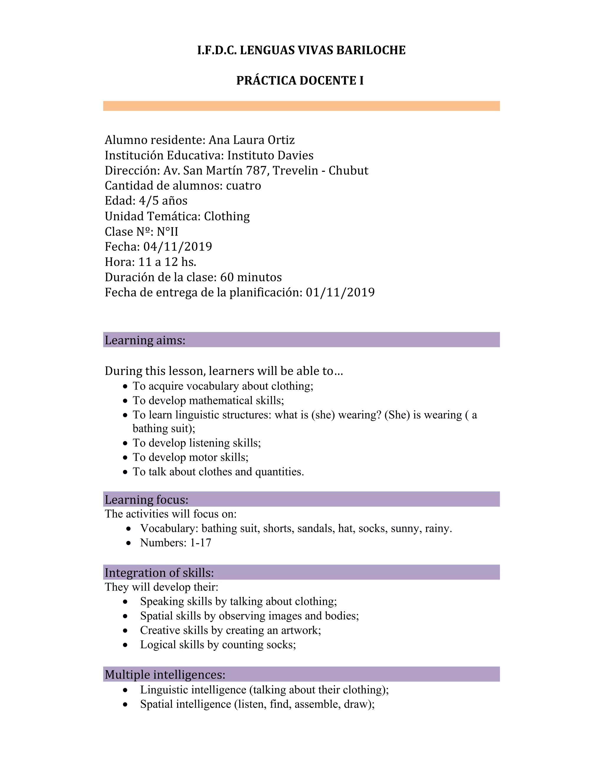 Lesson plan II | PDF