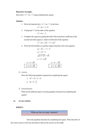 Lesson plan in mathematics iv | PDF