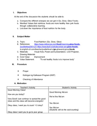 Lesson plan in anatomy.1 | PDF