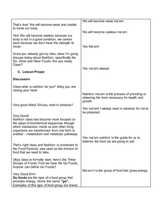 Lesson plan in anatomy.1 | PDF