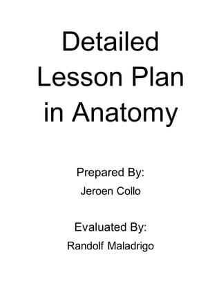 Lesson plan in anatomy.1 | PDF