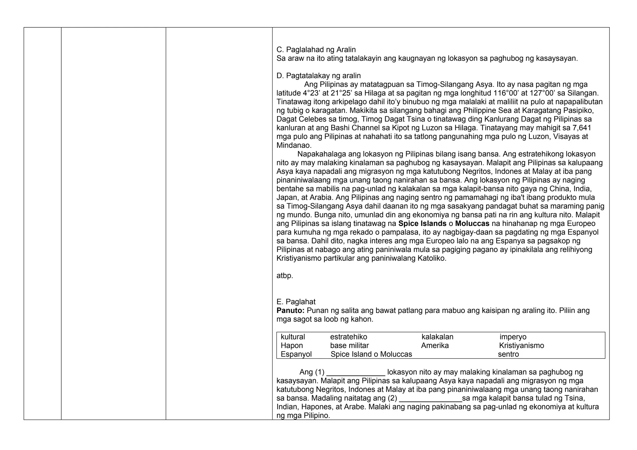 LESSON PLAN IN ARAL. PAN 5 MELC 1 # 1.docx