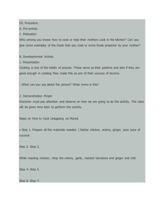 Lesson plan in baking | PDF