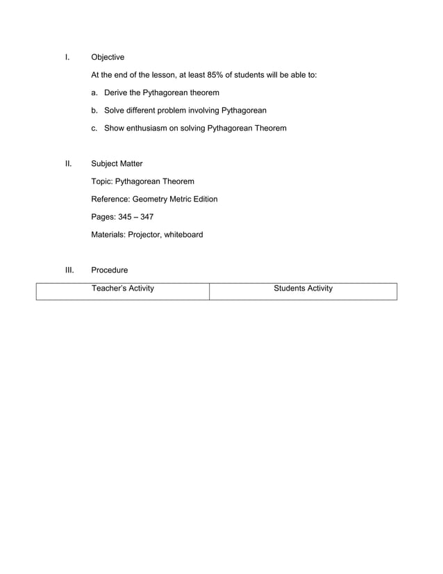 Detailed Lesson Plan | DOC