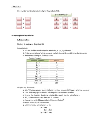 Lesson plan in elementary mathematics five | DOCX | Education