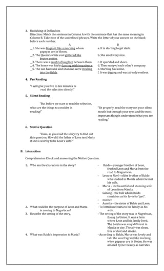 Lesson Plan in English Grade vii (How My Brother Leon Brought Home a ...