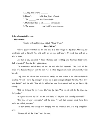 Lesson Plan in English 2 (REALITY/FANTASY) | DOCX