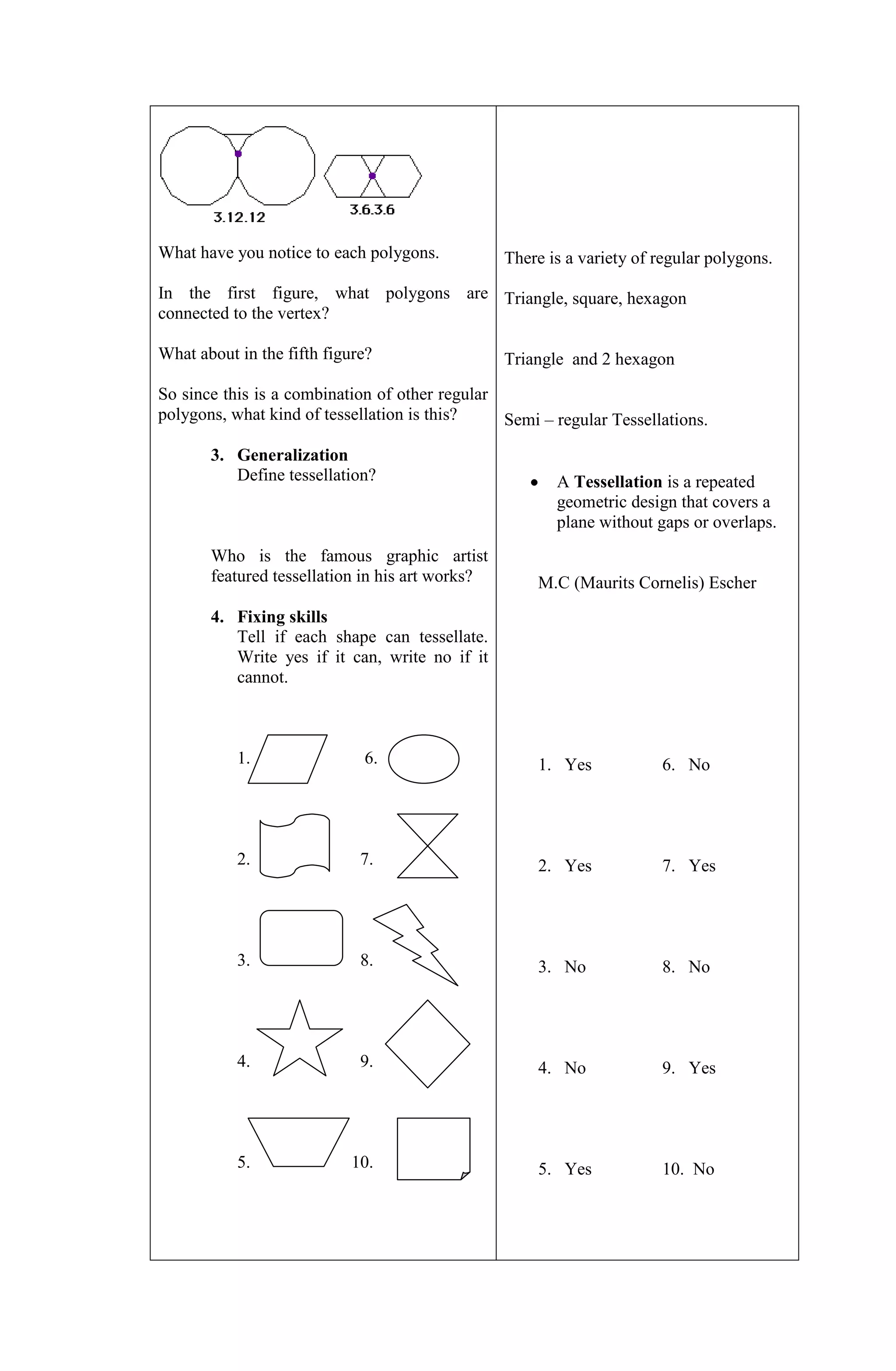 Lesson plan in elementary geometry | DOCX