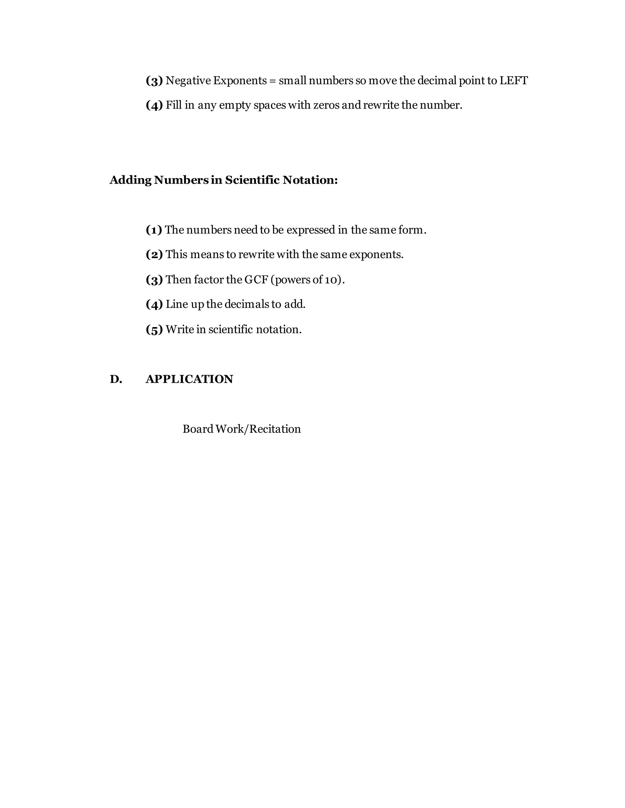 Lesson plan in math (scientific notation) | DOCX