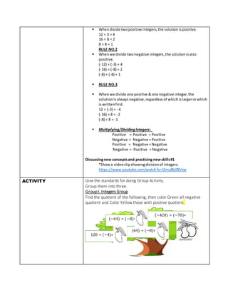 Lesson Plan in Math 6 for Demo-Teaching [Division of Integers] | DOCX