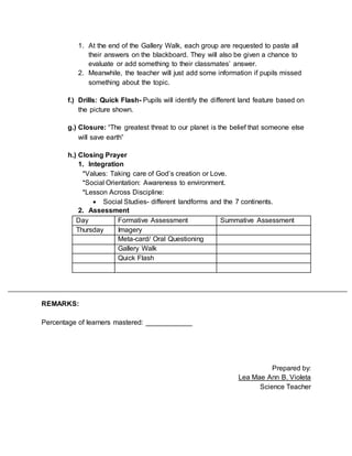 Grade 3 Lesson Plan- Landforms | DOCX