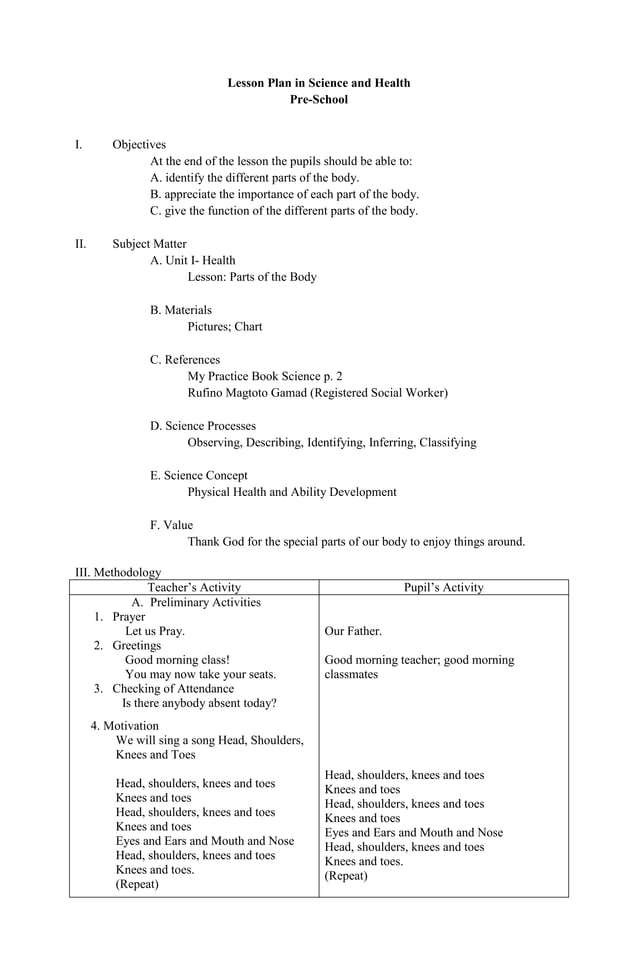 Detailed Lesson Plan in Science and Health grade 3 | DOCX