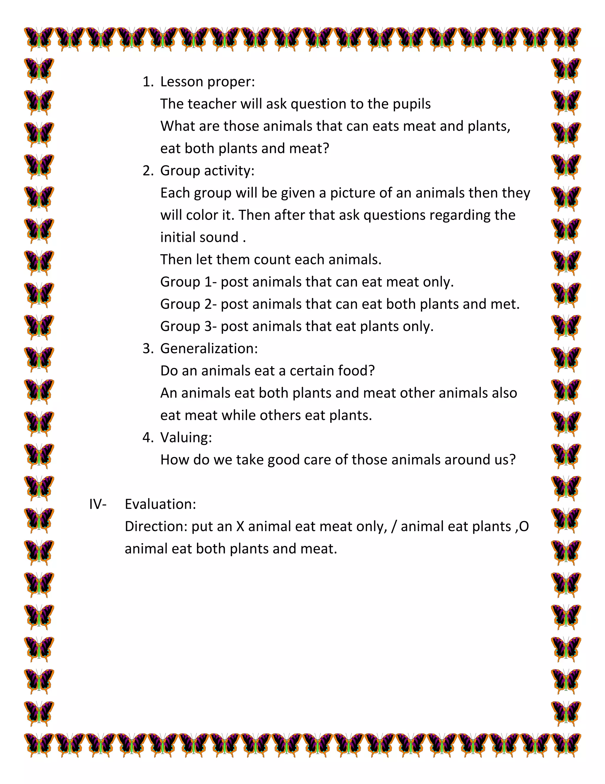 Lesson plan in science for kindergarten patricio | DOCX | Daycare and ...