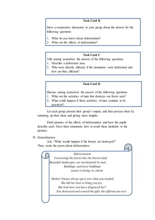 Lesson plan in science vi deforestation | DOCX