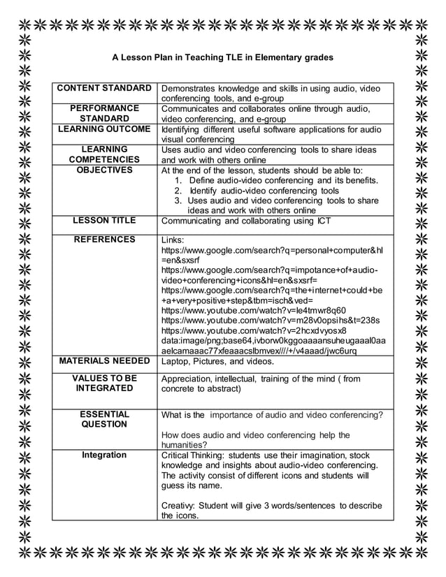 Lesson Plan in Teaching TLE in Elementary Grades | PDF