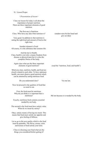 Lesson plan in TLE I (Grade 7)