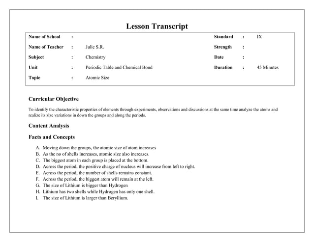 Lesson Transcript | PPT