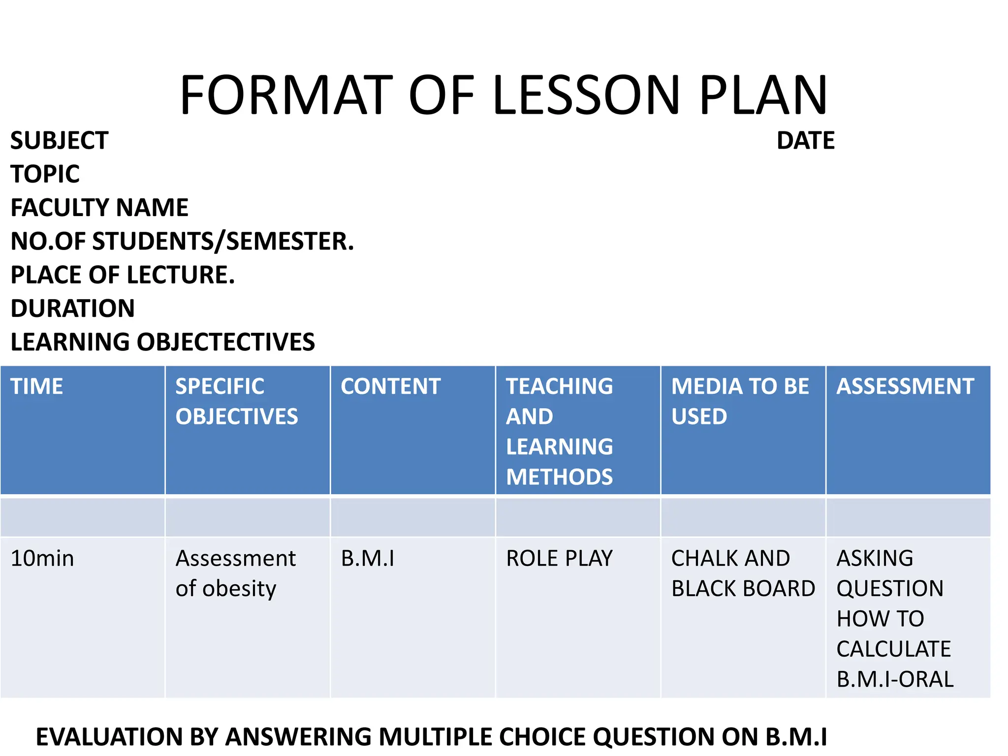 lessonplan JTR.pptx For medical education | PPTX