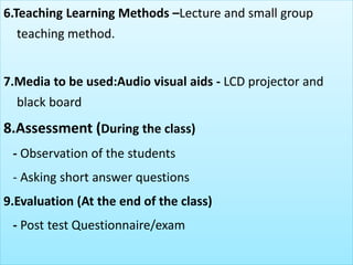 lessonplan JTR.pptx For medical education | PPTX