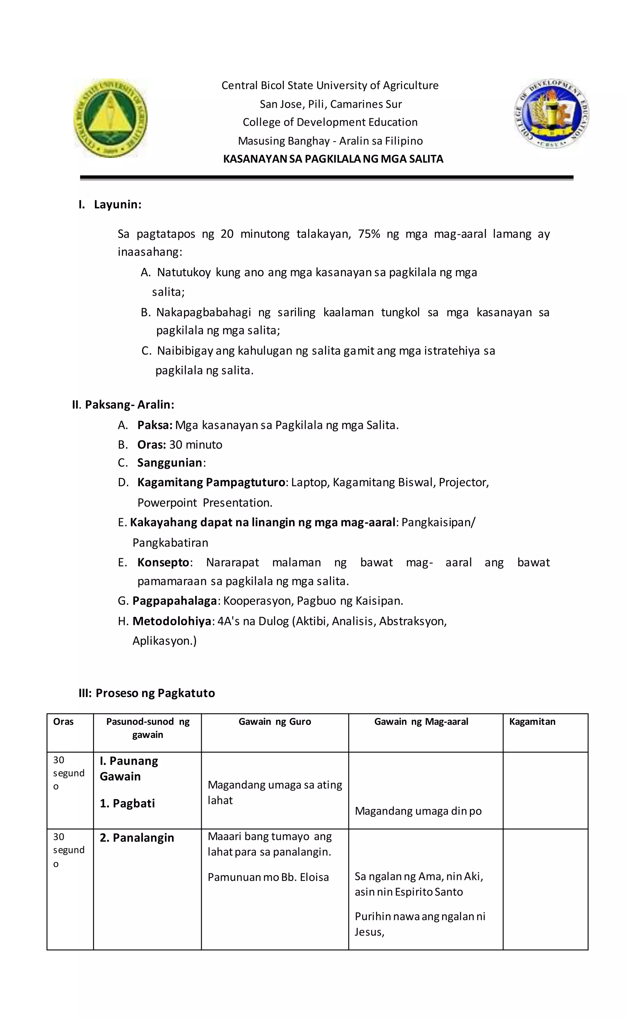 lesson plan( kasanayan sa pagkilala sa salita).doc