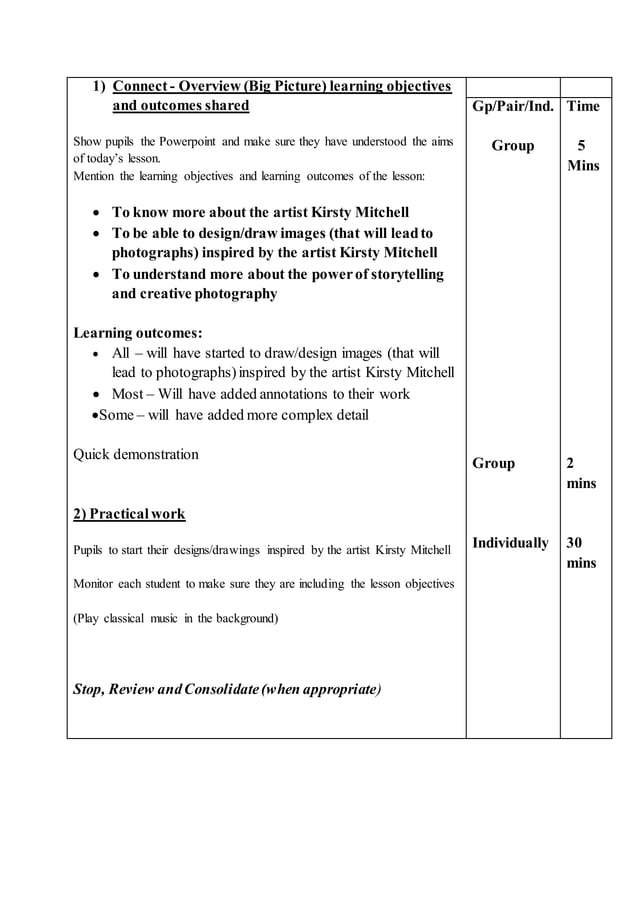 Kirsty Mitchell Photography Lesson Plan-Secondary Education | PDF