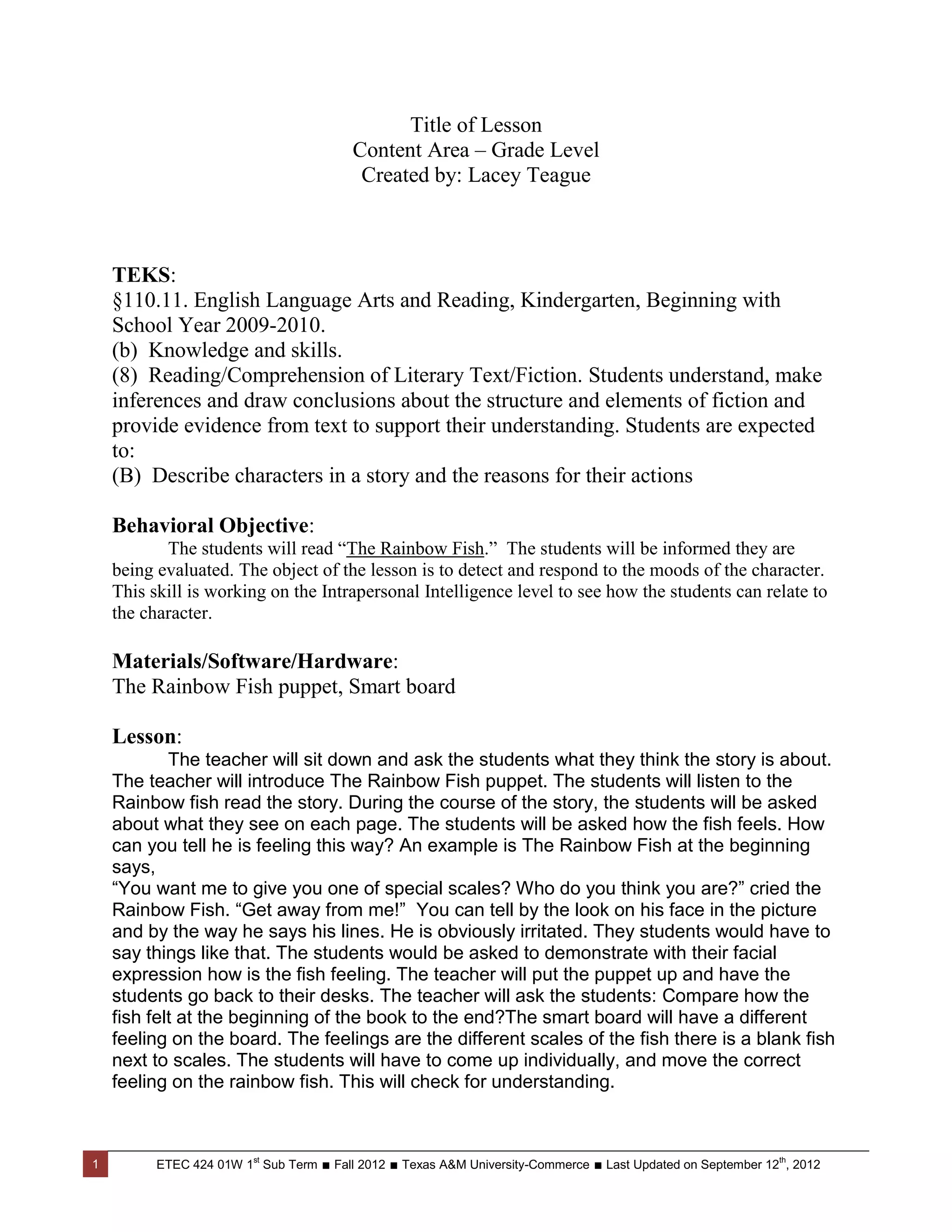 Lesson plan lacey teague | DOCX