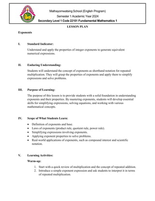 Lesson Plan M1 2024 Lesson Plan M1 2024 Lesson Plan M1 2024 Lesson Plan ...