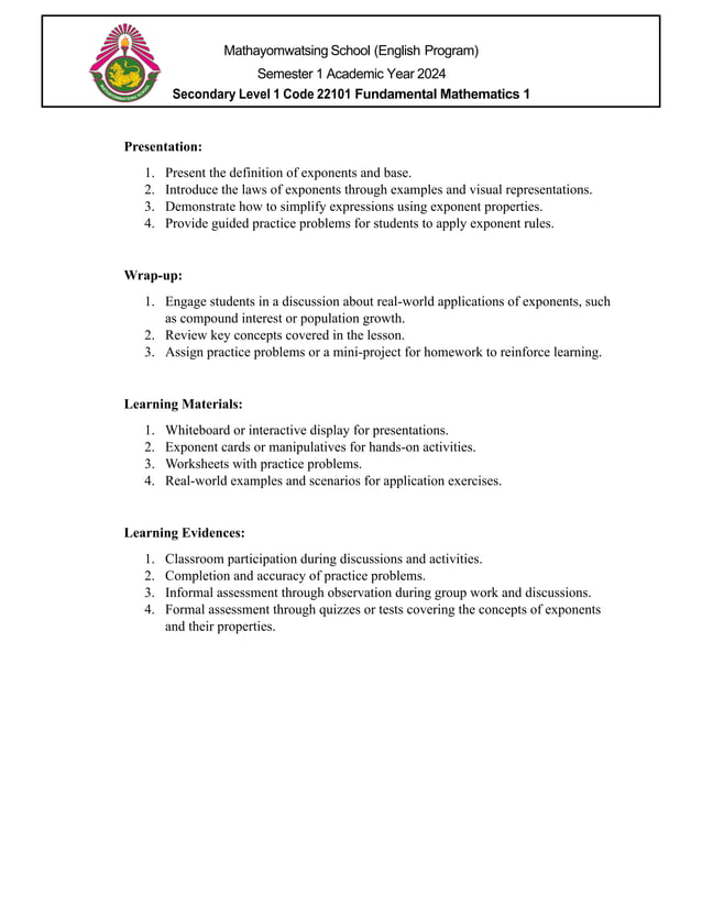 Lesson Plan M1 2024 Lesson Plan M1 2024 Lesson Plan M1 2024 Lesson Plan ...