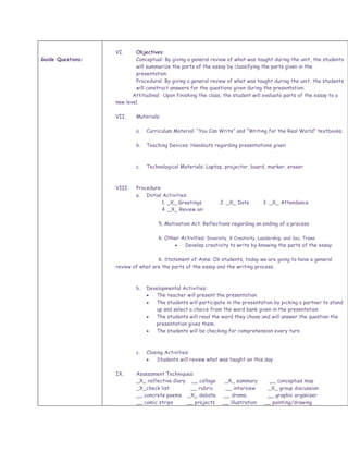 Lesson plan march 20, 2012 | PDF