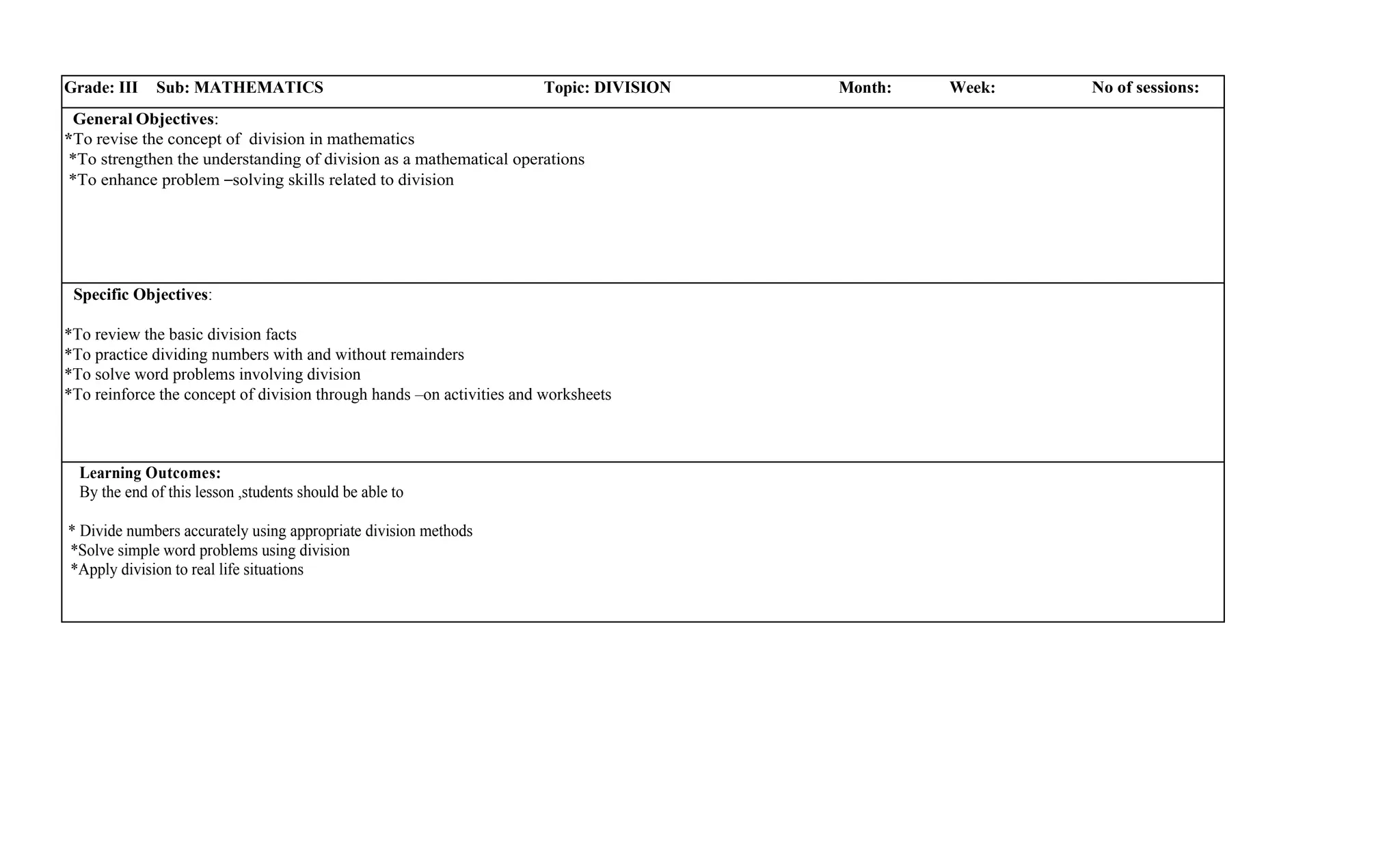 Lesson plan Mathematics (reision of division ) class3.docx