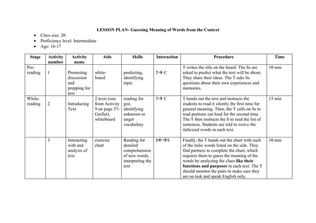 Lesson plan meaning_from_context | DOC