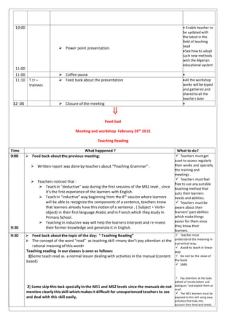 Lesson plan meeting and workshop & feed back february24th | PDF