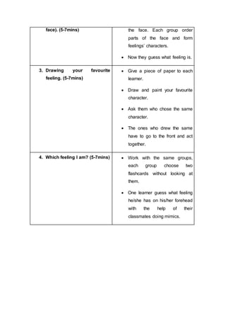 Lesson Plan and mini-class on songs | DOC