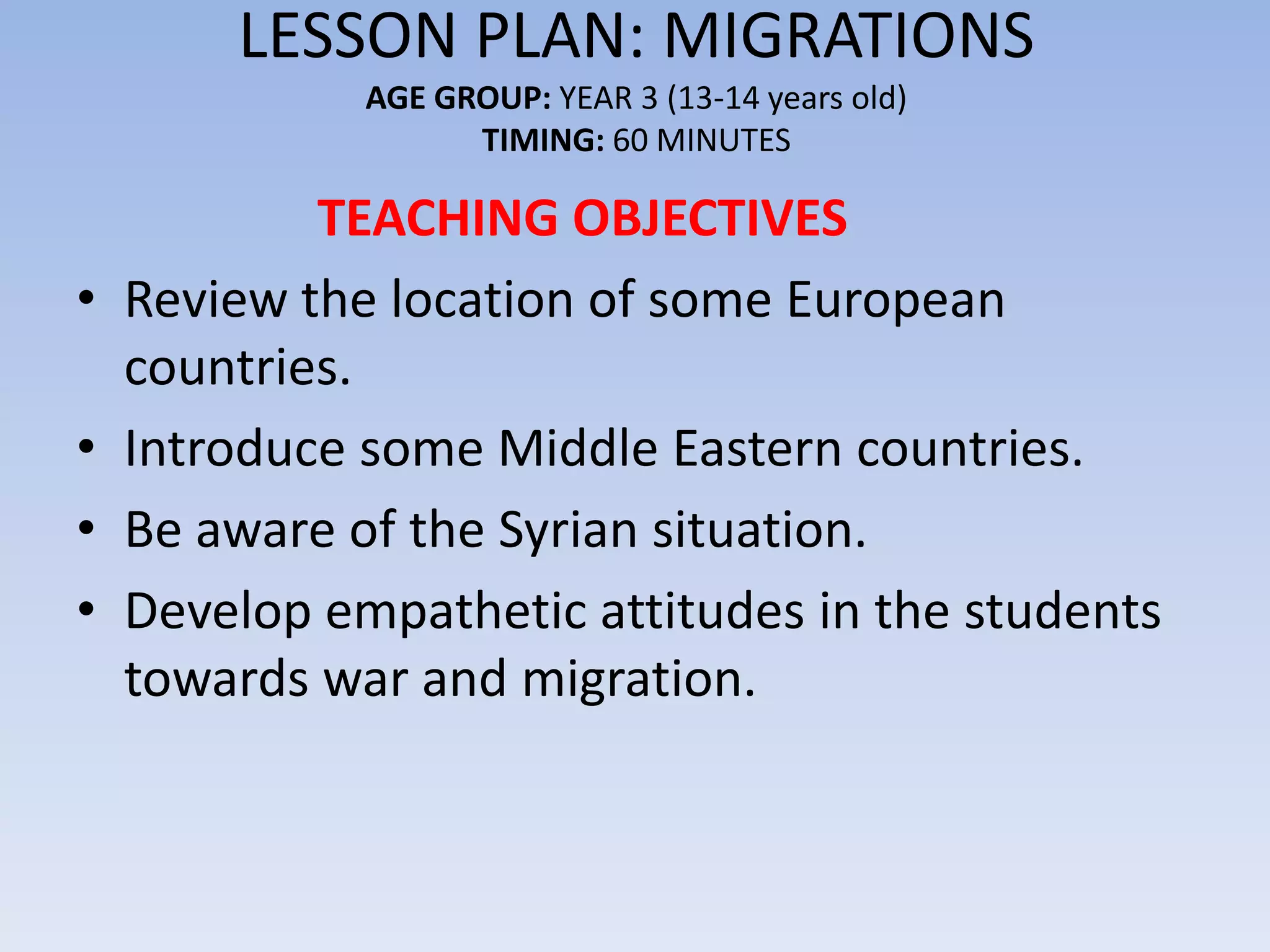 Lesson plan migrations | PPTX