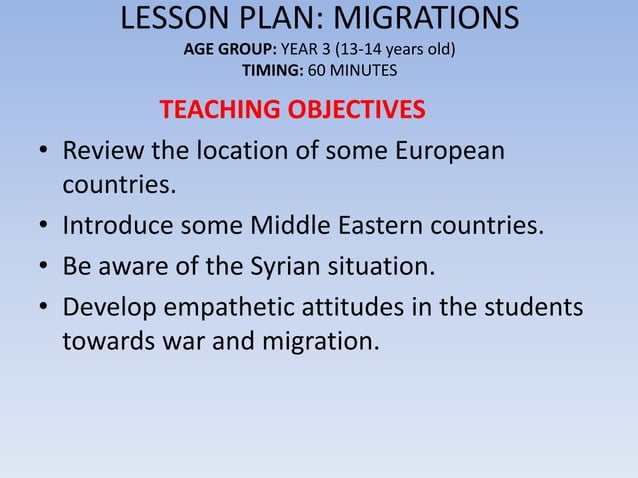 Lesson plan migrations | PPTX