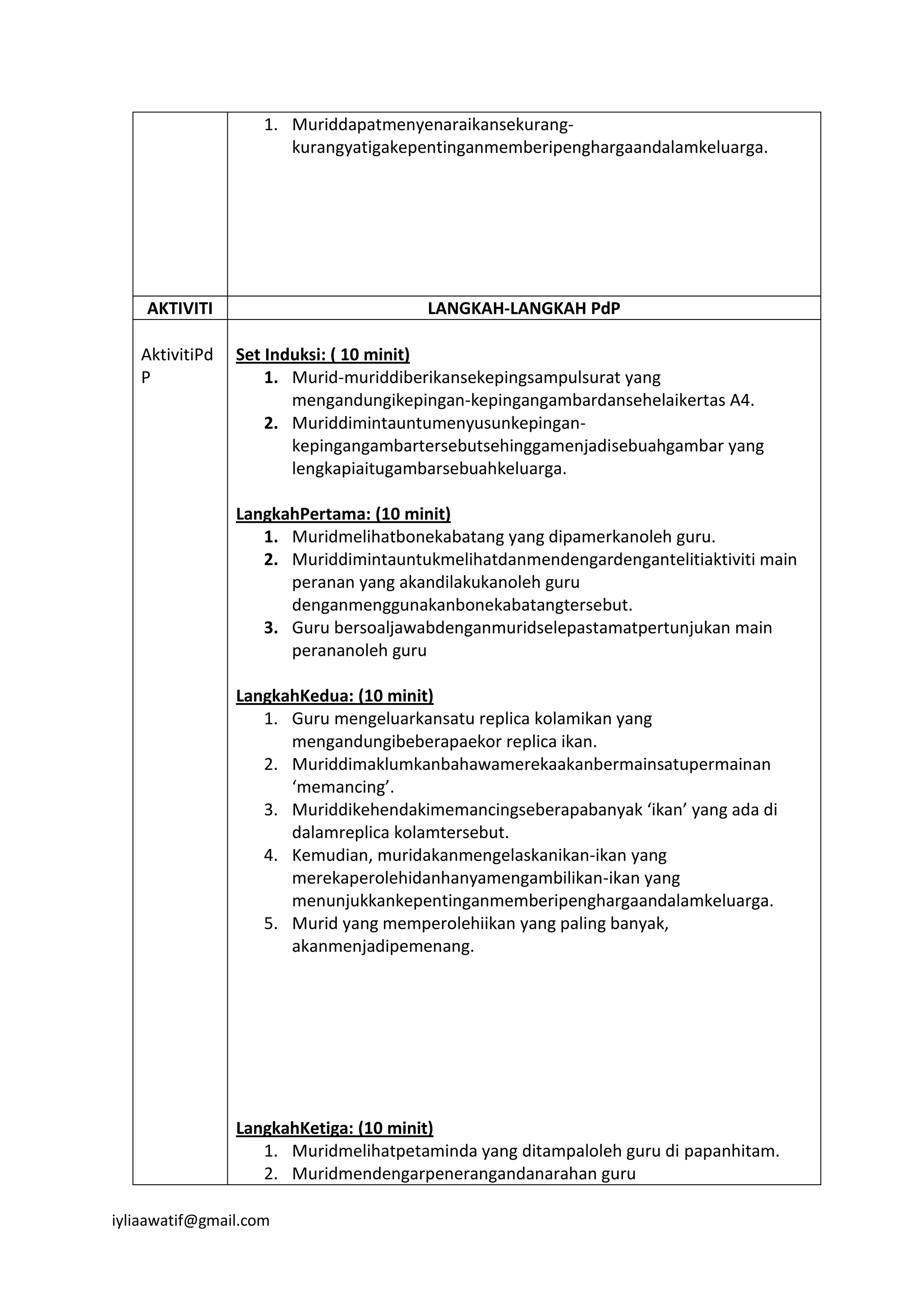 Lesson plan moral nilai berterima kasih | DOCX