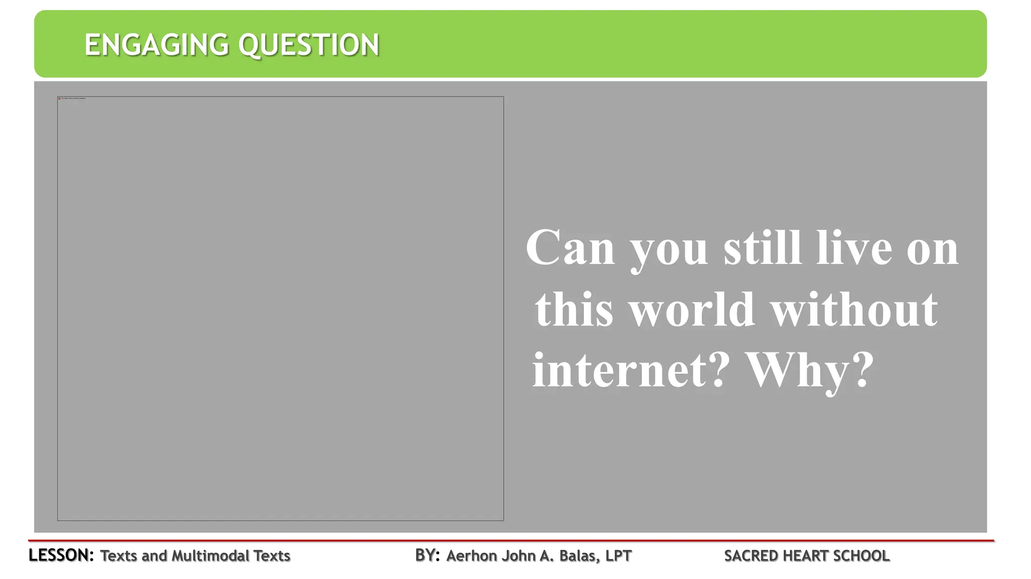 Lesson Plan Multimodal Text of Aerhon John Balas | PPTX