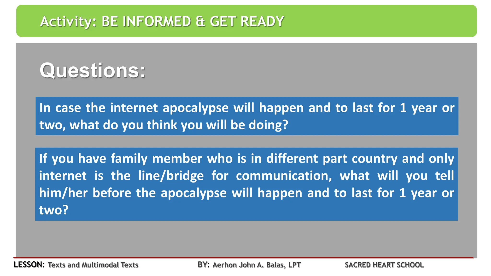 Lesson Plan Multimodal Text of Aerhon John Balas | PPTX