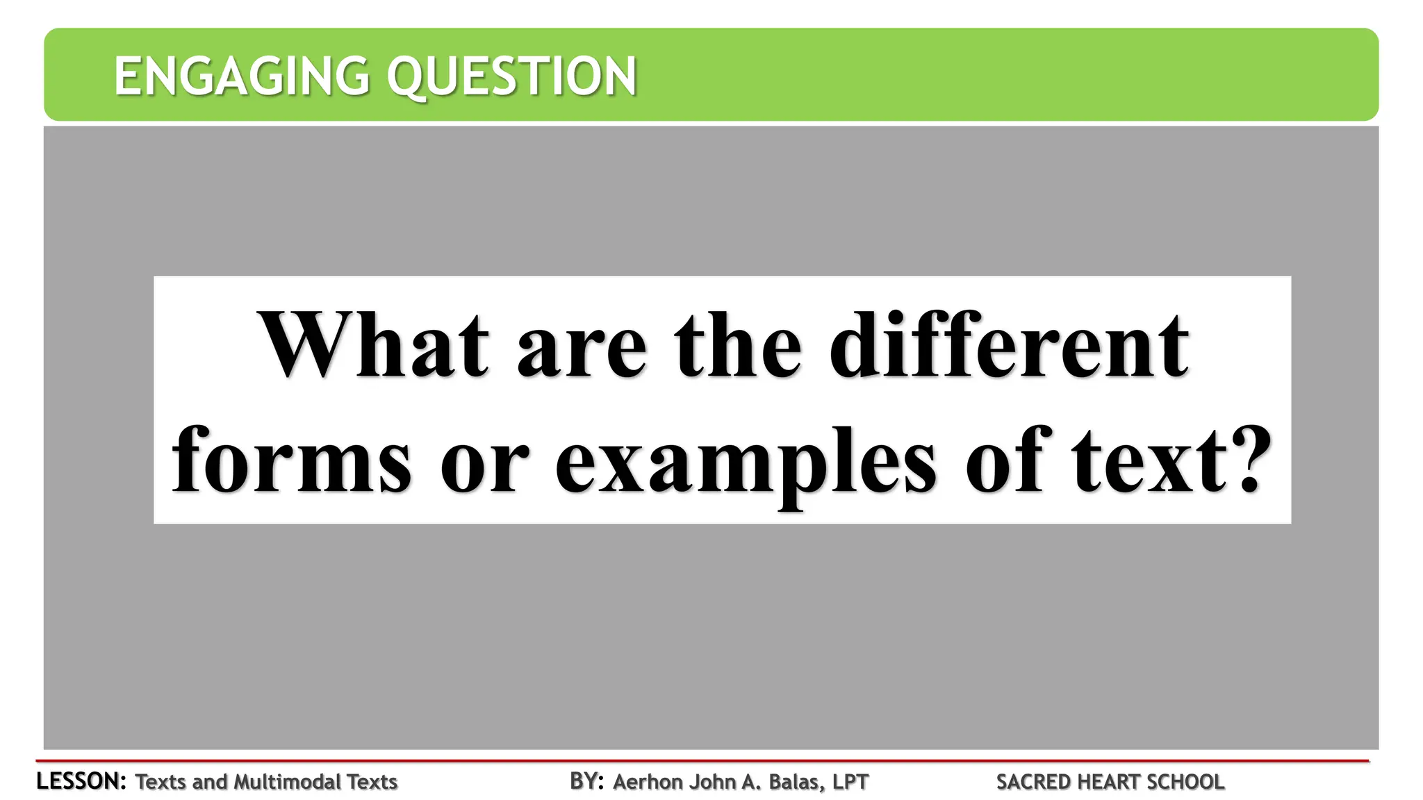 Lesson Plan Multimodal Text of Aerhon John Balas | PPTX
