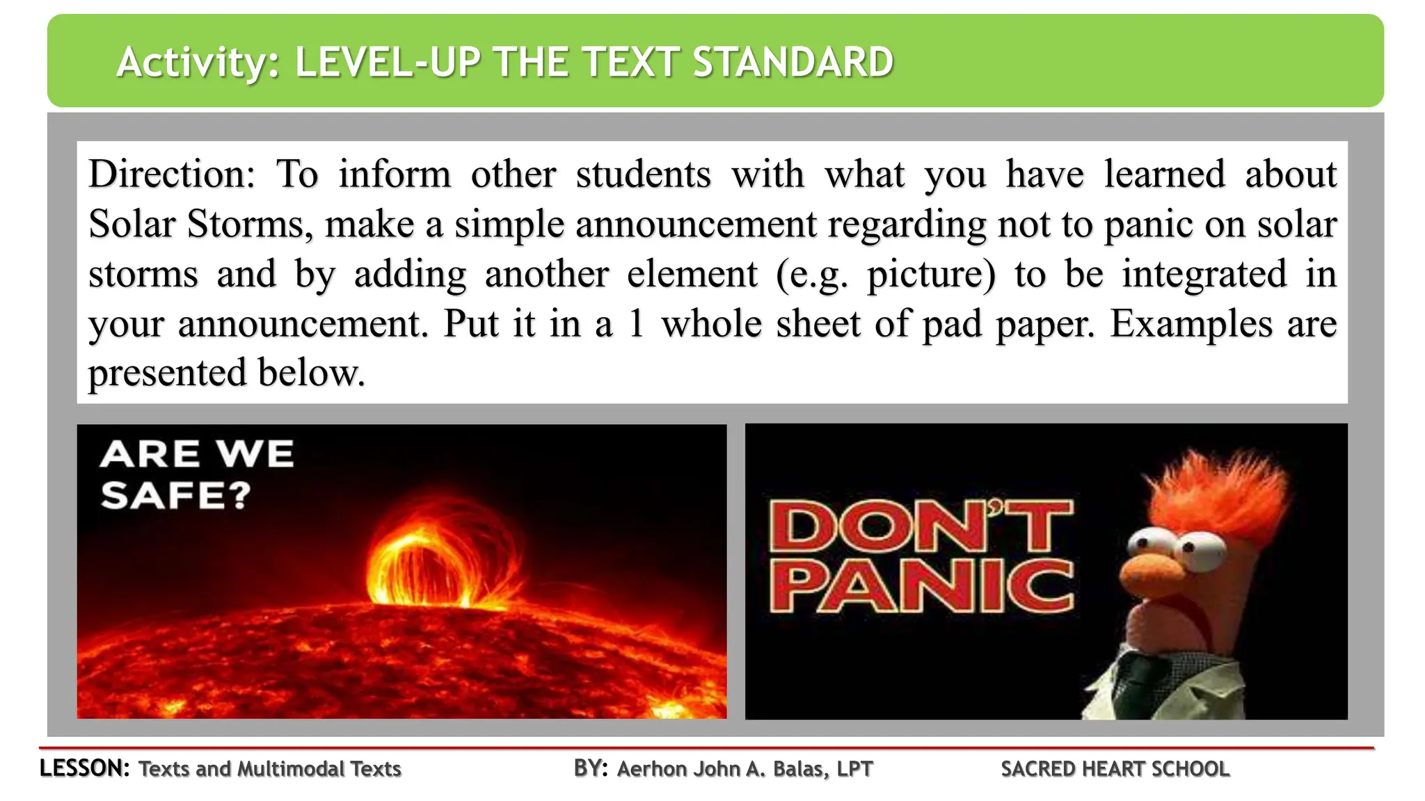 Lesson Plan Multimodal Text of Aerhon John Balas | PPTX